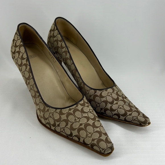 Coach | Shoes | Coach Signature Monogram Pumps | Poshmark
